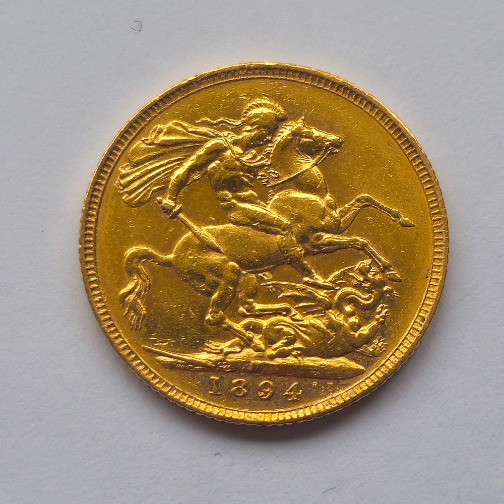 Used 22ct 1894 Queen Victoria Old Head Full Sovereign - Own4Less